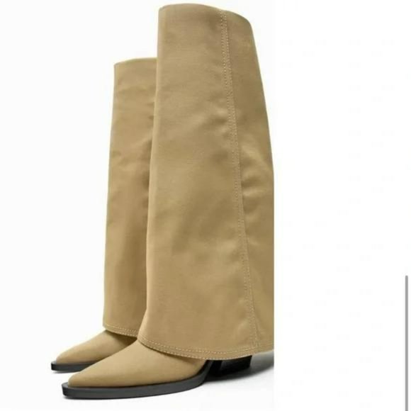 Zara | Shoes | Zara Heeled Gaiter Boots | Poshmark